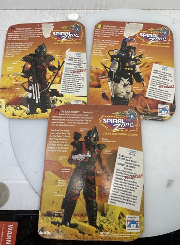 3 Vintage 1980s spiral zone action figure card backs | eBay