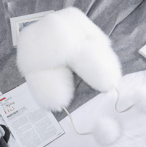 Male Full Covered Real Fox Fur Hat Russian Ushanka Hat Cossack Warm ...