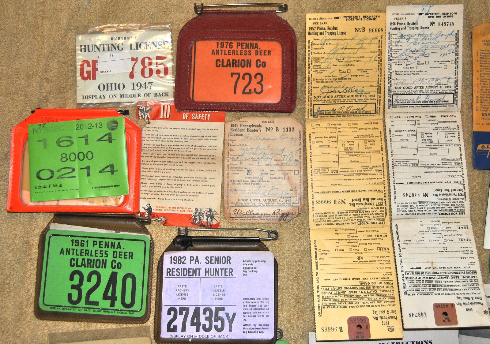 Vintage Hunting Licenses Lot. 1941 and up. | eBay