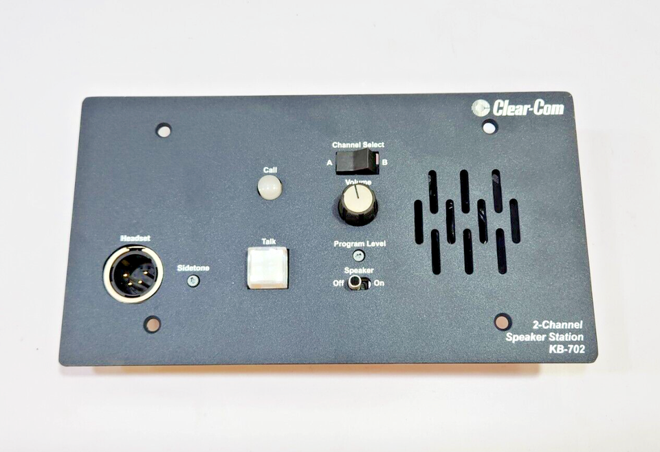 CLEAR-COM KB-702 ENCORE 2 CHANNEL FLUSH MOUNT GM SPEAKER STATION | eBay