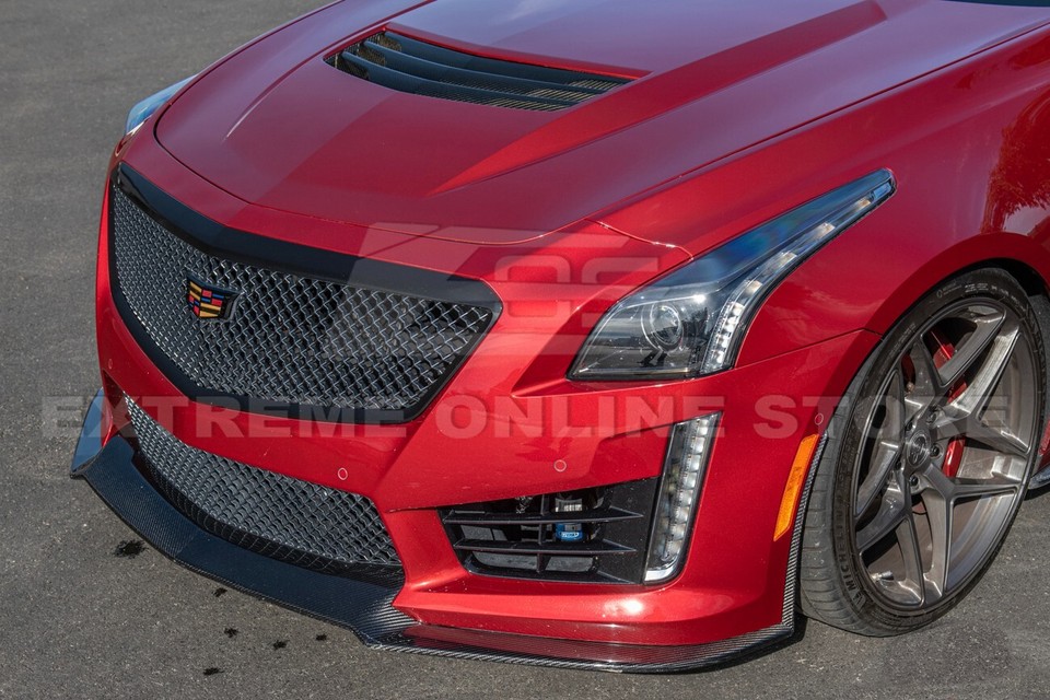 For 16-19 Cadillac CTS-V CARBON FIBER Package Front Splitter Side Wheel ...