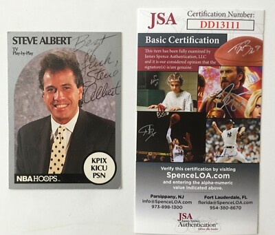 Steve Albert Signed Autographed 1990 1991 Hoops Announcer Card JSA ...