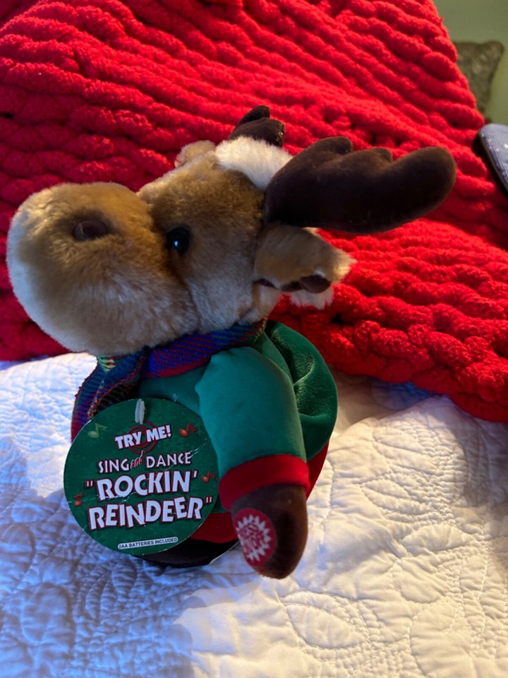 NWT Dan Dee Singing, Shacking, Dancing Moose Reindeer Christmas Plush ...