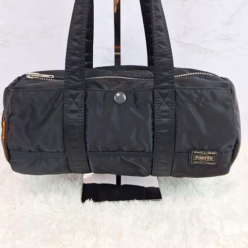 PORTER Tanker Mini Boston Bag Discontinued Black/Orange Nylon Shoulder ...