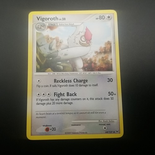 Vigoroth 64/127 - NON-Holo - UNCOMMON PLATINUM 2009 - NINTENDO Pokemon ...
