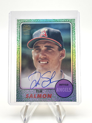 TIM SALMON 2024 TOPPS ARCHIVES 1968 FAN FAVORITES GREEN FOIL AUTOGRAPH ...