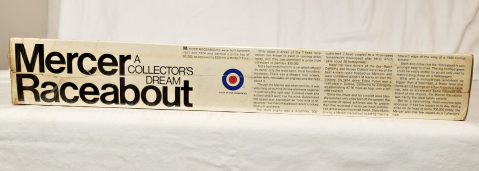 Rare Vintage Entex 1911 Mercer Raceabout Scale 1/16 Model Kit 8452 ...