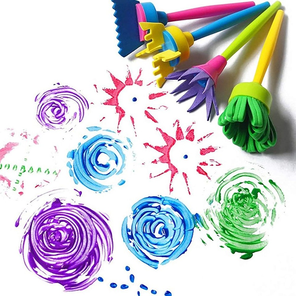Sponge Drawing Tools Supplies for Kids Painting Brush Children DIY ...