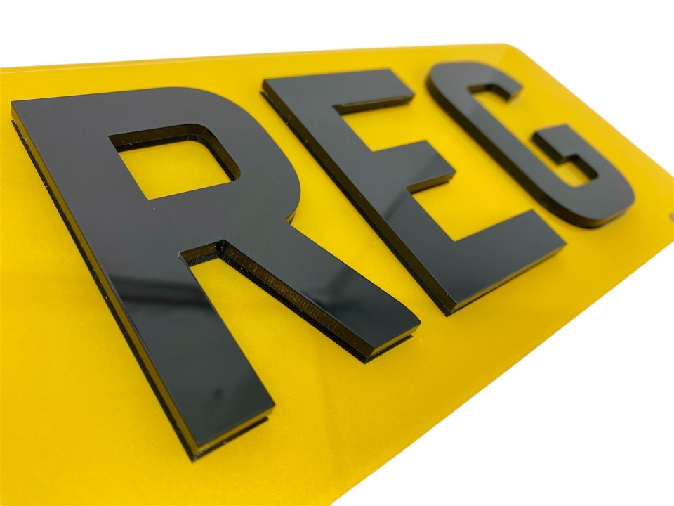 Pair of Hex Lambo Number Plates Road Legal Printed 3D 4D Gel Design Car ...