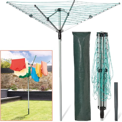 Rotary Washing Line Clothes Line Rotary Airer With Ground Spike And ...