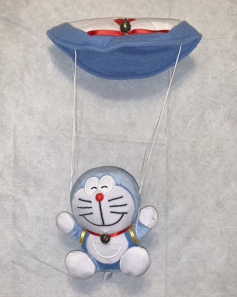 2007 DORAEMON Skydiving Parachute 5" PLUSH Toy Doll JAPAN Fujiko RARE ...
