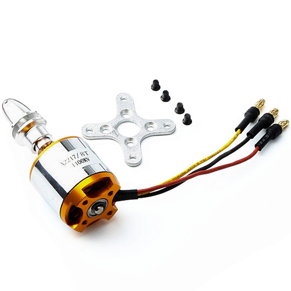 A2217 1100KV Motor Mount Outrunner Brushless Motor for RC Fixed Wing ...