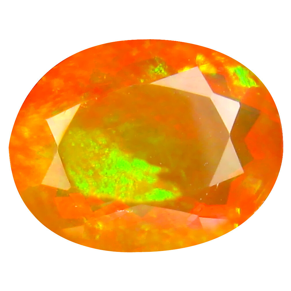 1.35 ct Topnotch Oval (10 x 8 mm) Un-Heated Ethiopia Rainbow Opal Loose ...