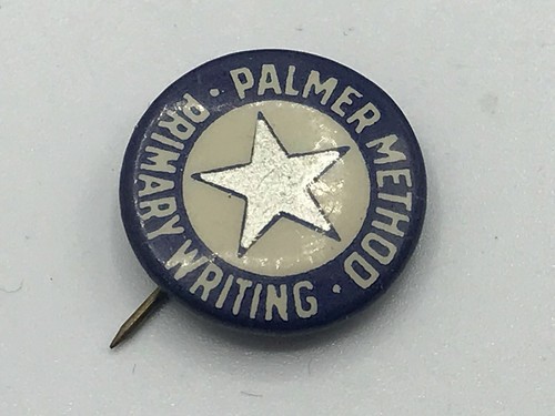 Vtg 3/4" Palmer Merit Button Palmer Method Primary Writing Pin Pinback ...