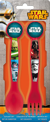 Star Wars Plastic Spoon and Fork Cutlery Set Red | eBay Australia