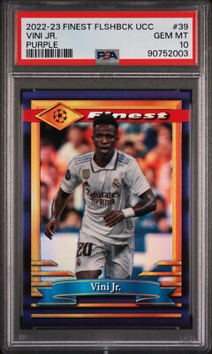 Vini Jr. 2022-23 Topps Finest Flashbacks #39 Purple Refractor /15 PSA ...
