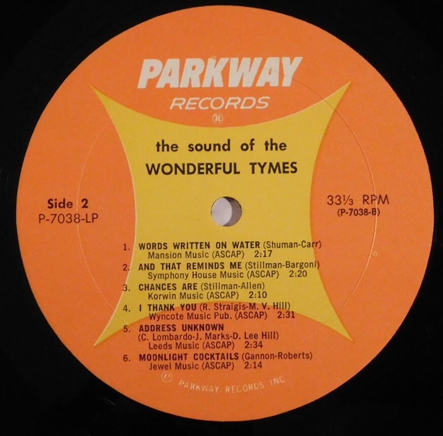 THE TYMES The Sound Of The Wonderful Tymes PARKWAY LP mono NM wonderful ...