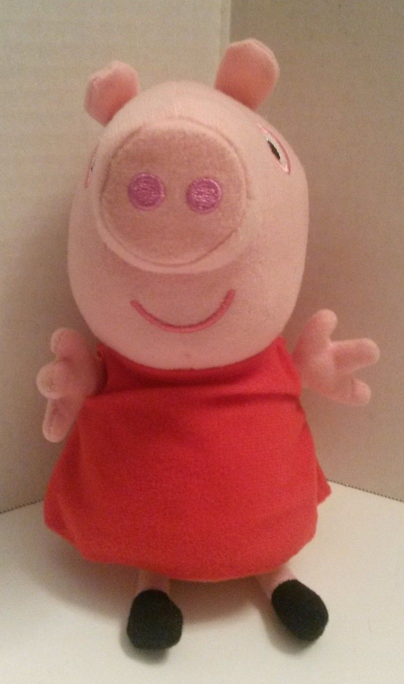 Peppa Pig Plush 8" Red Dress 2003 Stuffed Toy Pig ABD Ltd/Ent Mint ...