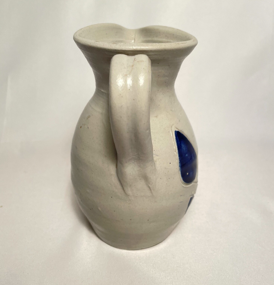 Williamsburg VA Pottery Salt Glaze Stoneware Creamer Pitcher Cobalt ...