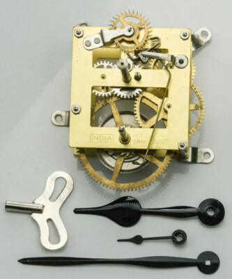 New 8 day manual wind clock movement hands & winders 18" drop ...