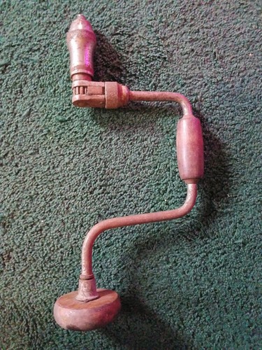 Vintage antique bit brace ratcheting hand crank drill auger | eBay