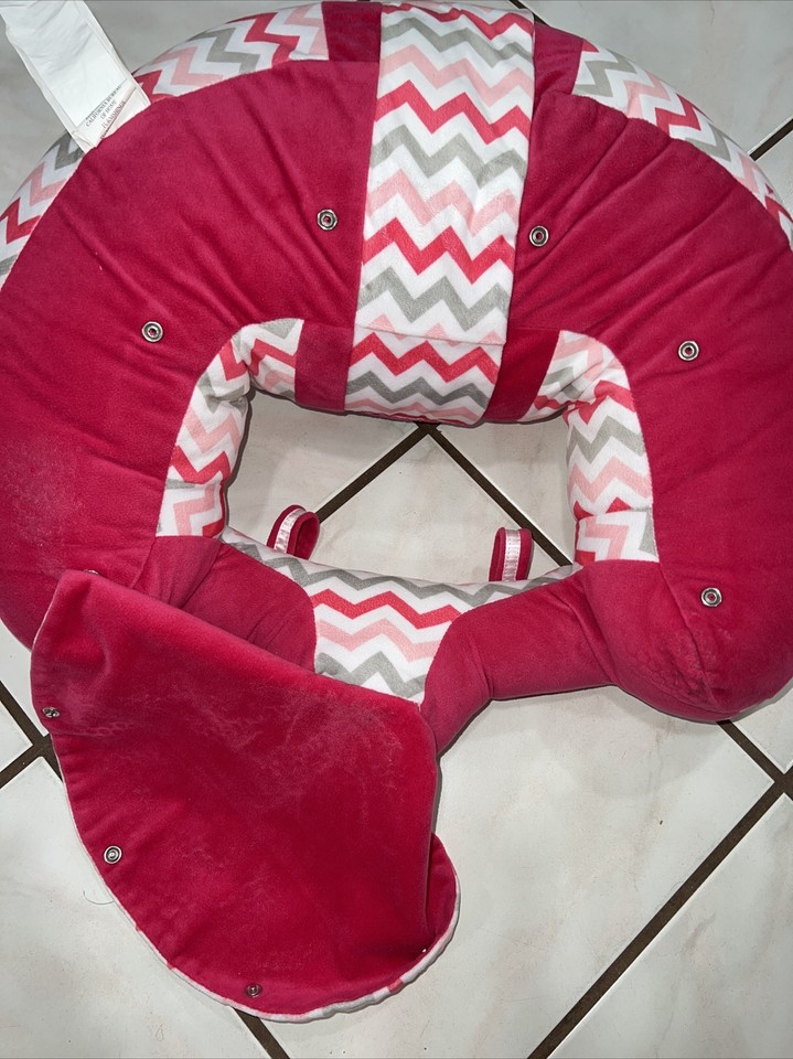Hugaboo Infant Baby Sitting Support Chair Floor Seat Pink Chevron New ...