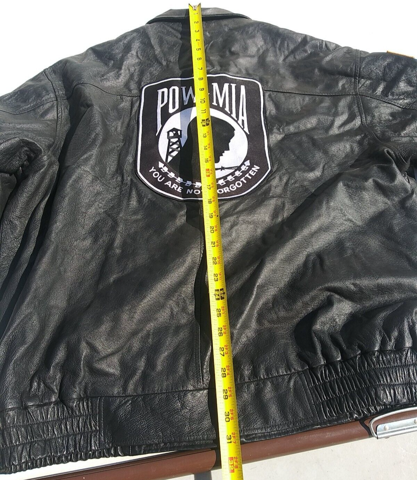 Giovanni Verucci Leather Jacket POW MIA You Are Not Forgotten & USA ...