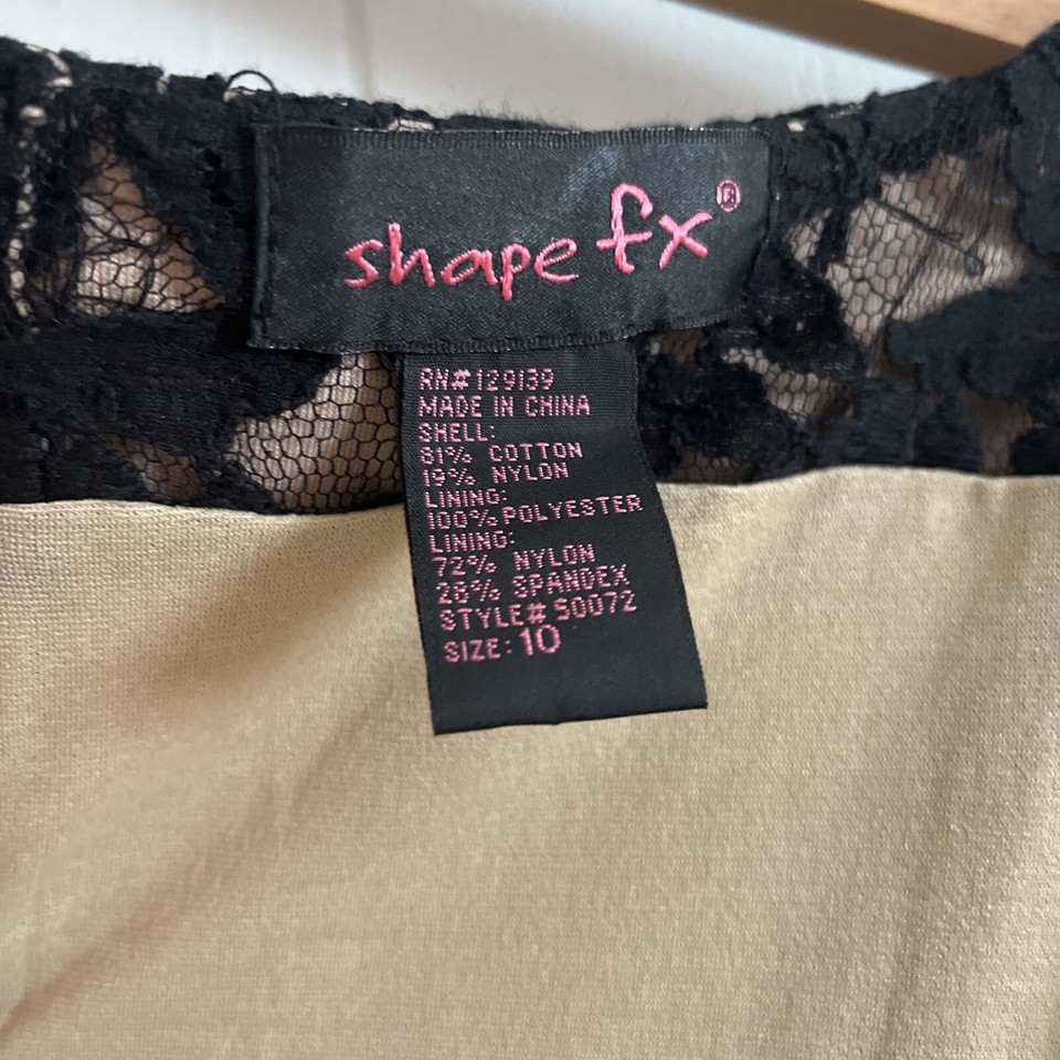 Black Cap Sleeve Body Con Shaper Lace Cocktail Dress Sz 10 Spanx Shape ...