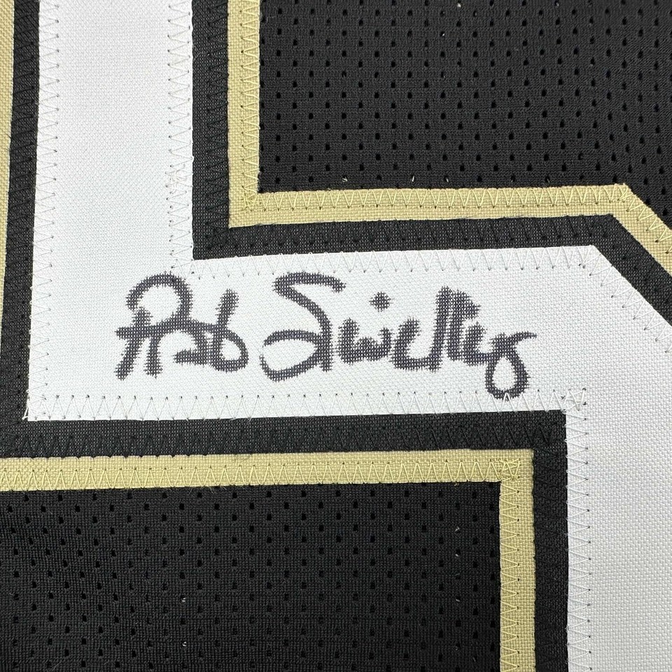 Framed Autographed/Signed Pat Swilling 35x39 New Orleans Black Jersey ...
