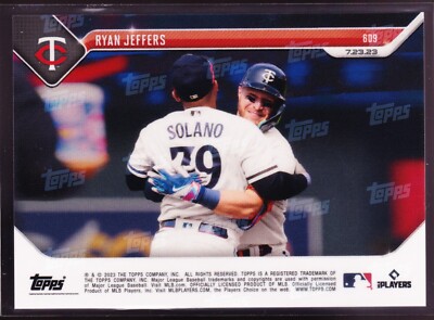 Ryan Jeffers Twins 1st Walk-Off 2023 TOPPS NOW #609 Blue 35/49 Donovan ...