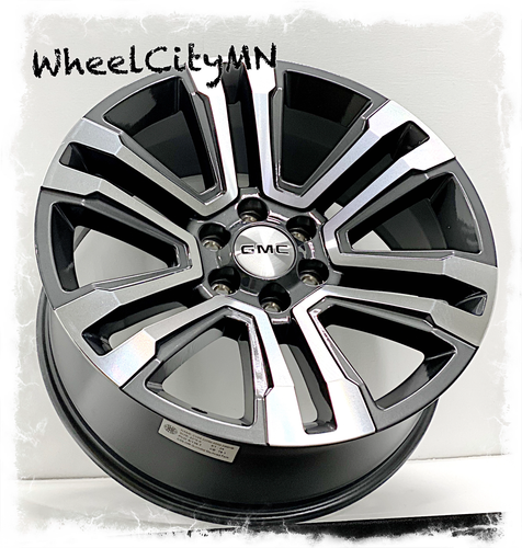 22" gunmetal machine OE replica 5822 rims fits 2022 GMC Sierra Denali ...