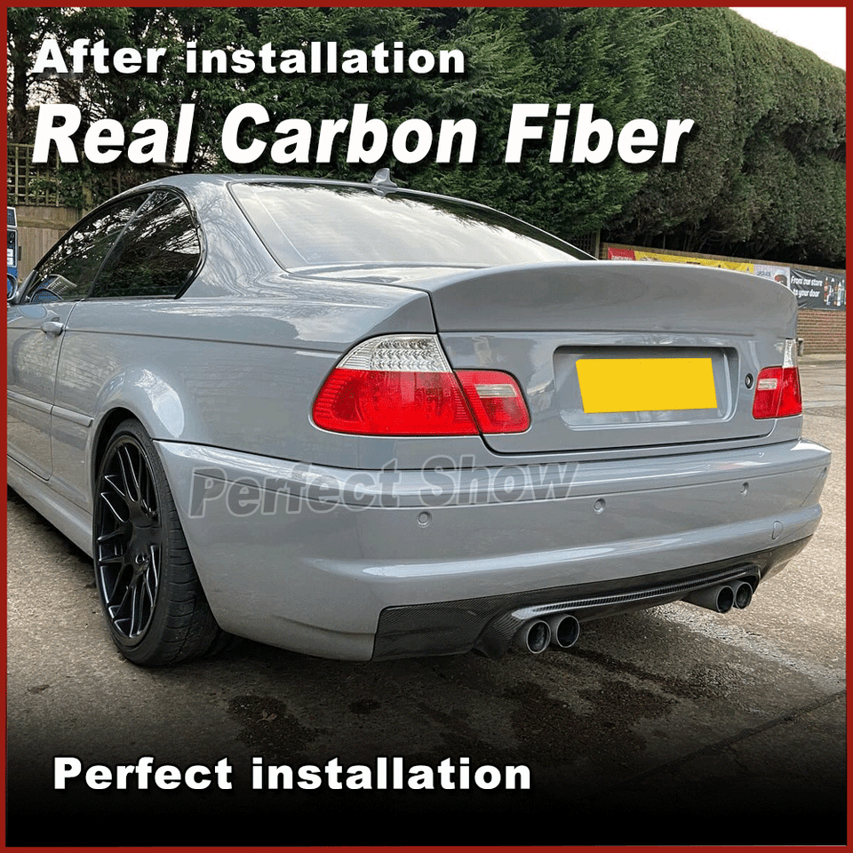 For BMW 3 Series E46 M3 2001-2007 Carbon Fiber Rear Bumper Diffuser ...