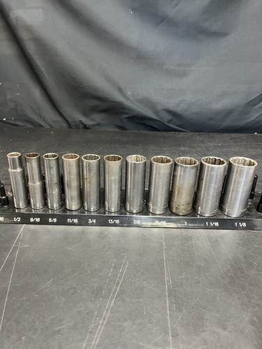 Vintage craftsman 1/2” drive deep well socket set 12 point 1/2” To 1-1/ ...