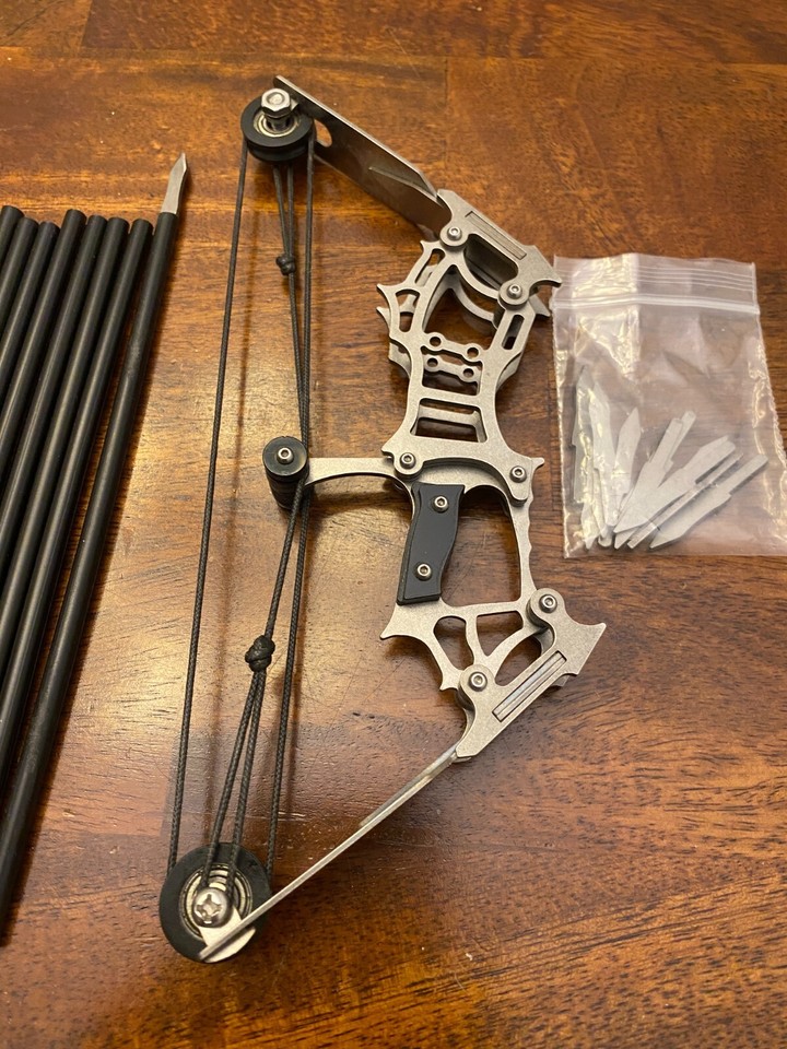Handheld mini compound bow - 7" Bow + Arrows + tips - Shoots far! | eBay