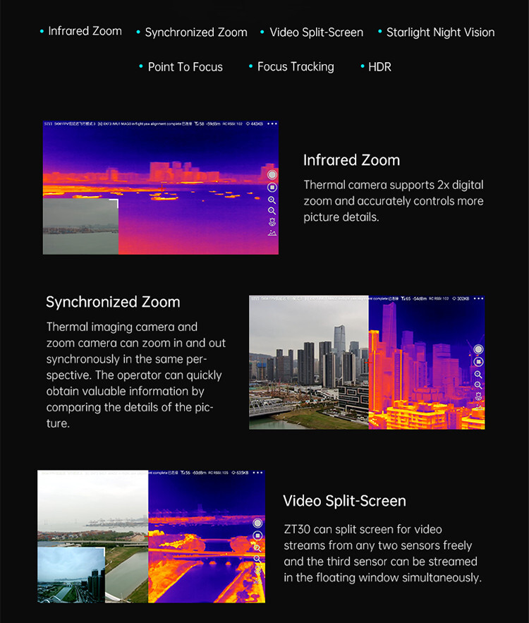 SIYI ZT30 4K Zoom Camera Wide Angle Camera 1.2KM Laser Range Finder for ...