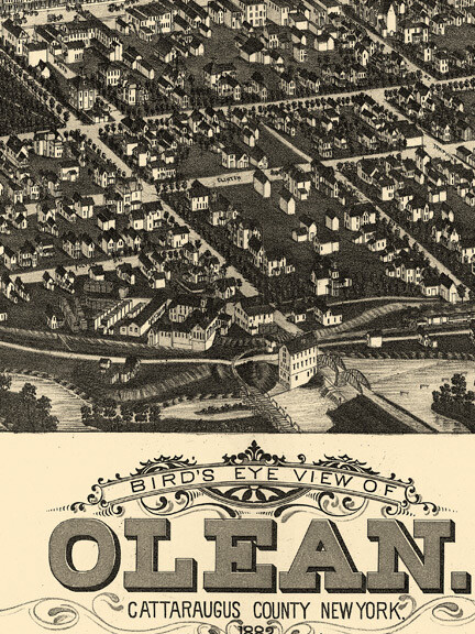 Olean New York 1882 Historic Panoramic Town Map - 16x24 | eBay