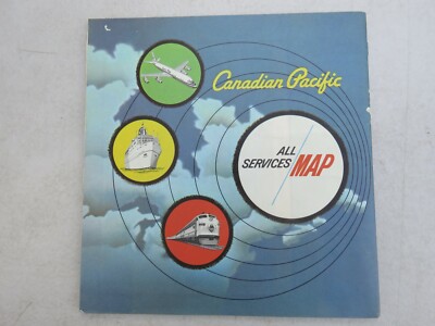 1967 Canadian Pacific System All Services Map CP Rail - 30 x 38 inches ...