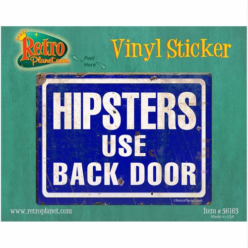 Hipsters Use Backdoor Vinyl Bumper Sticker 1960s Style Funny Laptop ...