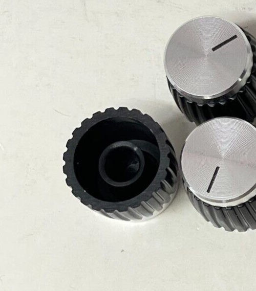2x Guitar AMP Amplifier Knobs Black w/ Silver Cap Push-on Knob fits Marshall | eBay