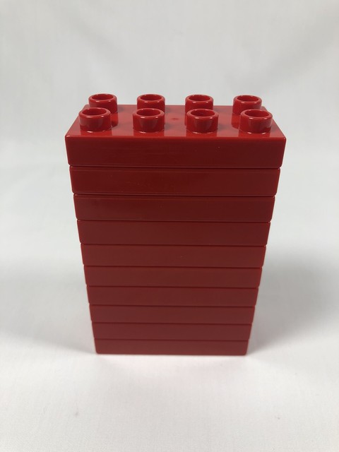 LEGO Duplo Building Toys: RED 2x4 FLAT Bricks Bulk LOT *10 Blocks* | eBay