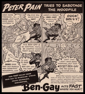 1943 Ben-Gay print ad Peter Pain cartoon | eBay