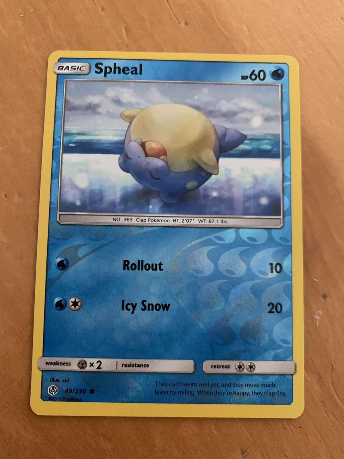 Spheal 49/236 - Common Reverse Holo Pokemon Card - Cosmic Eclipse Set ...