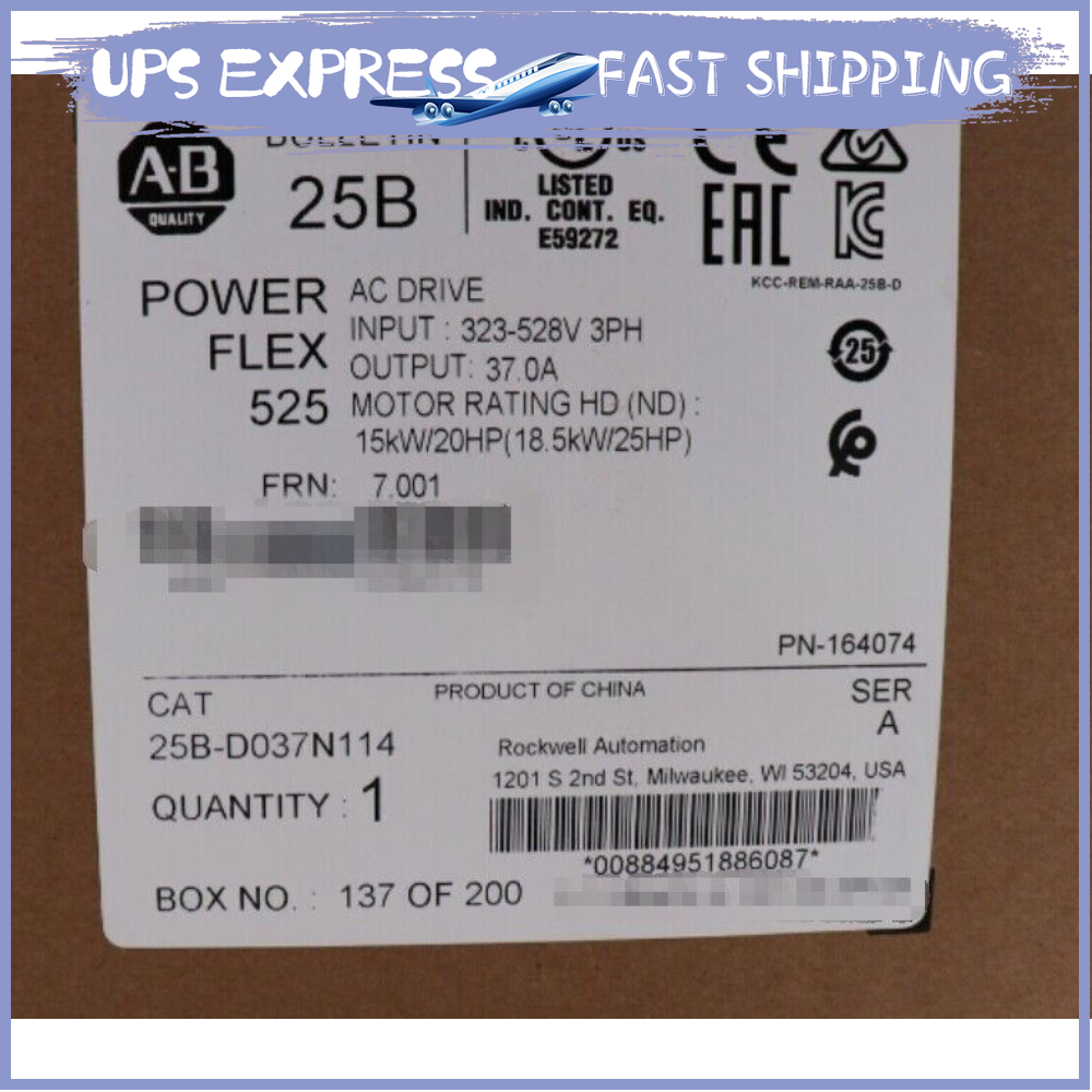 25B-D037N114 AB SER A PowerFlex 525 18.5kW 25Hp AC Drive 25BD037N114 ...