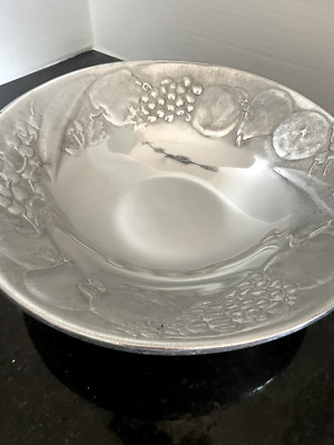 *Vintge* Large* 13 in*Wilton Pewter Bowl w/ Fruit Pattern | eBay