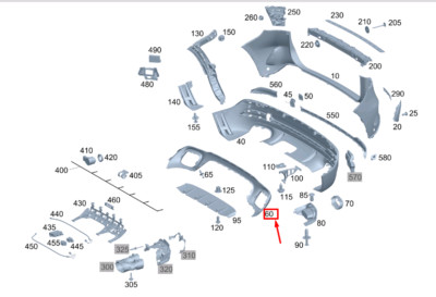 MERCEDES-BENZ GLA H247 REAR BUMPER CENTER LOWER COVER A2478853204 NO🇺🇸 ...