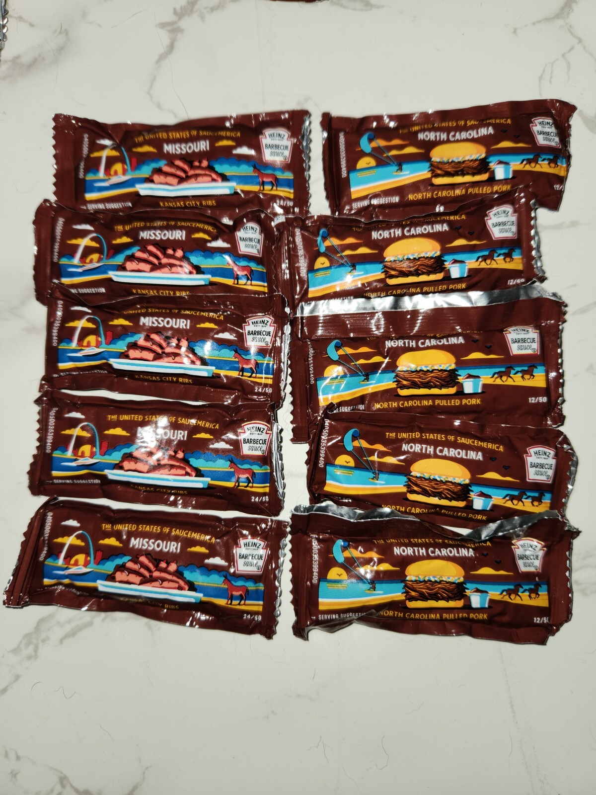 heinz saucemerica BBQ packets MISSOURI AND NORTH CAROLINA- LOT OF 10 | eBay