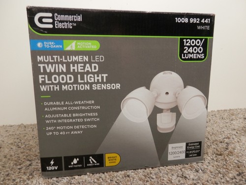 Commercial Electric 240-Degree White Motion Activated Integrated LED ...