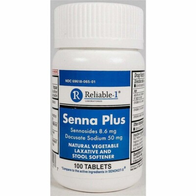 Senna Plus Laxative with Stool Softener 100ct -Expiration Date 08-2025 ...