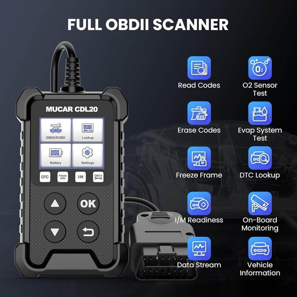MUCAR CDL20 Car OBD2 Scanner Code Reader Check Engine Fault Diagnostic ...