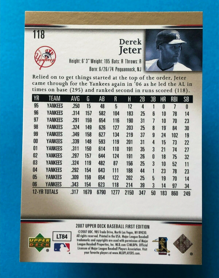 Derek Jeter 2007 Upper Deck First Edition # 118 | eBay